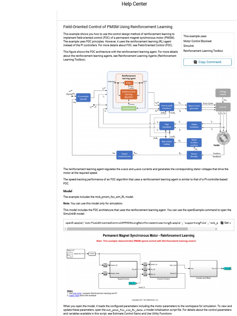 Field-Oriented Control of PMSM Using Reinforcement Learning | PDF | Computer Simulation | Simulation