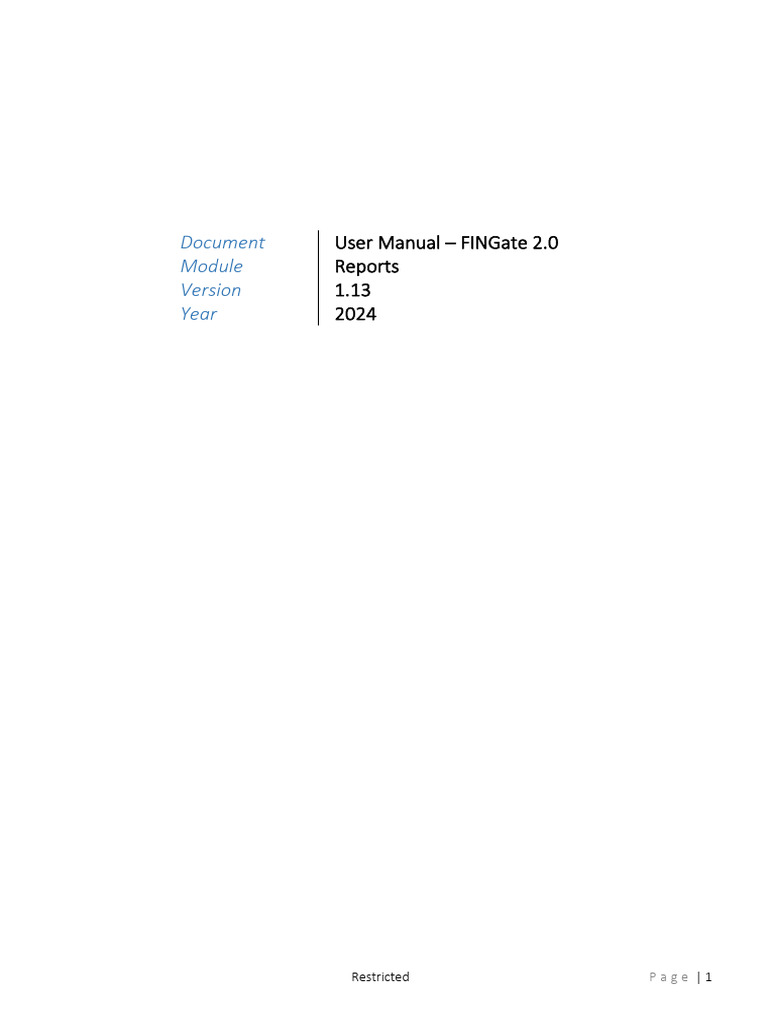 FIU FINNet2.0 User Manual FINGate Reports v 1.13 | PDF | Computer File | Zip (File Format)