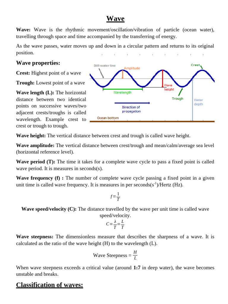 Understanding Ocean Wave Properties | PDF | Waves | Wavelength