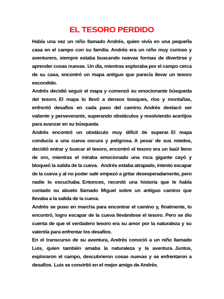 La búsqueda del tesoro perdido | PDF