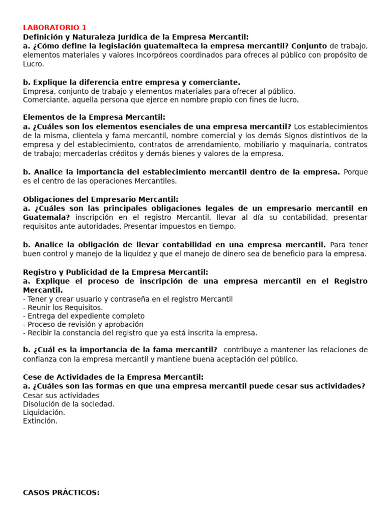 Laboratorio 1 A 4 Mercantil | PDF | Seguro | Reaseguro