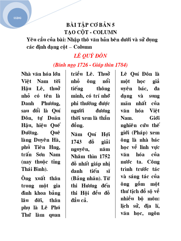 Bai Tap Co Ban 5 | PDF