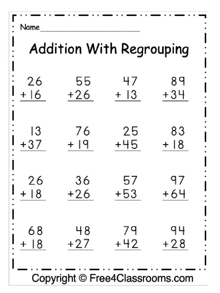 ADDITION REGROUPING | PDF