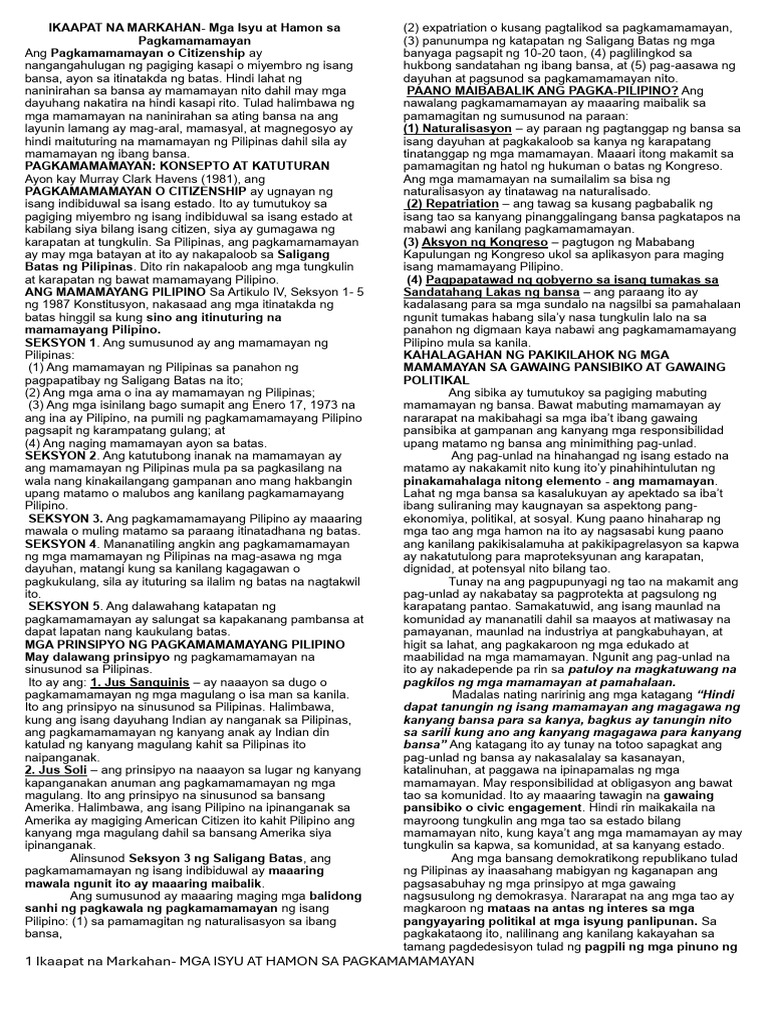 q4 Handouts Up to Modyul 3 Ap10 | PDF