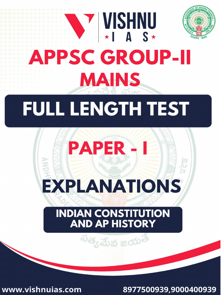 AP g2 Mts - Full Length Test Paper - I Explanations em | PDF