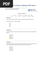 Senior Physics Challenge Sample Questions | PDF