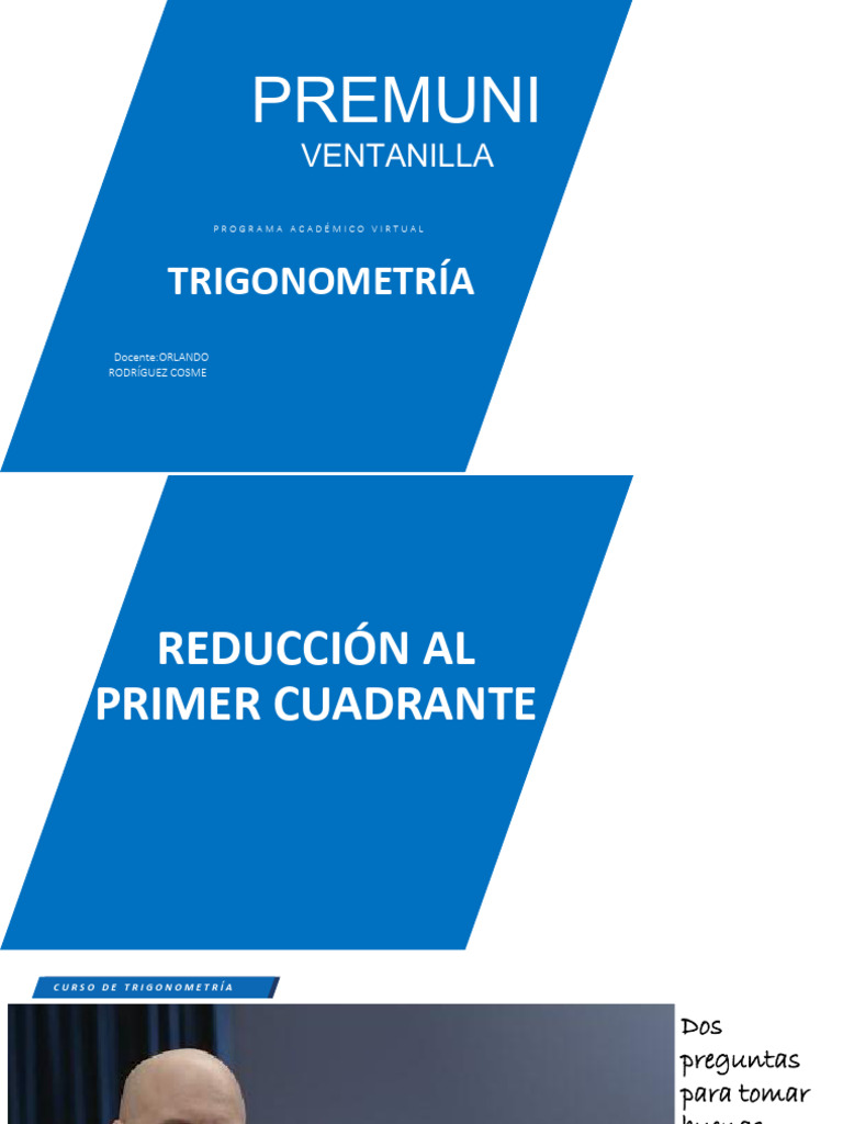 Reducción Al 1er Cuadrante Teoría | PDF | Ángulo | Trigonometría