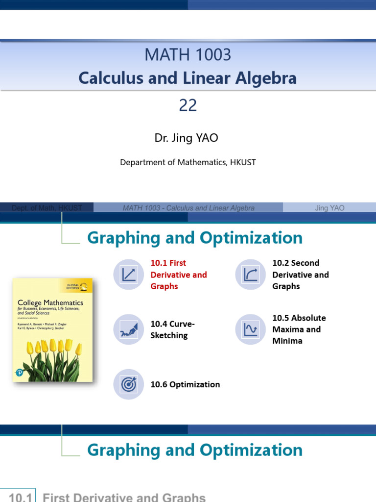 Calculus and Linear Algebra: MATH 1003 22 | PDF | Derivative | Function (Mathematics)