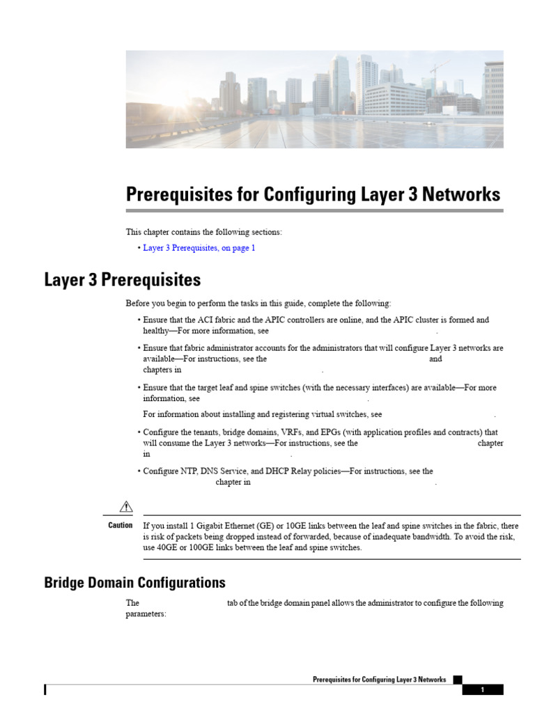 Layer 3 Network Configuration Prerequisites | PDF | Computer Network ...