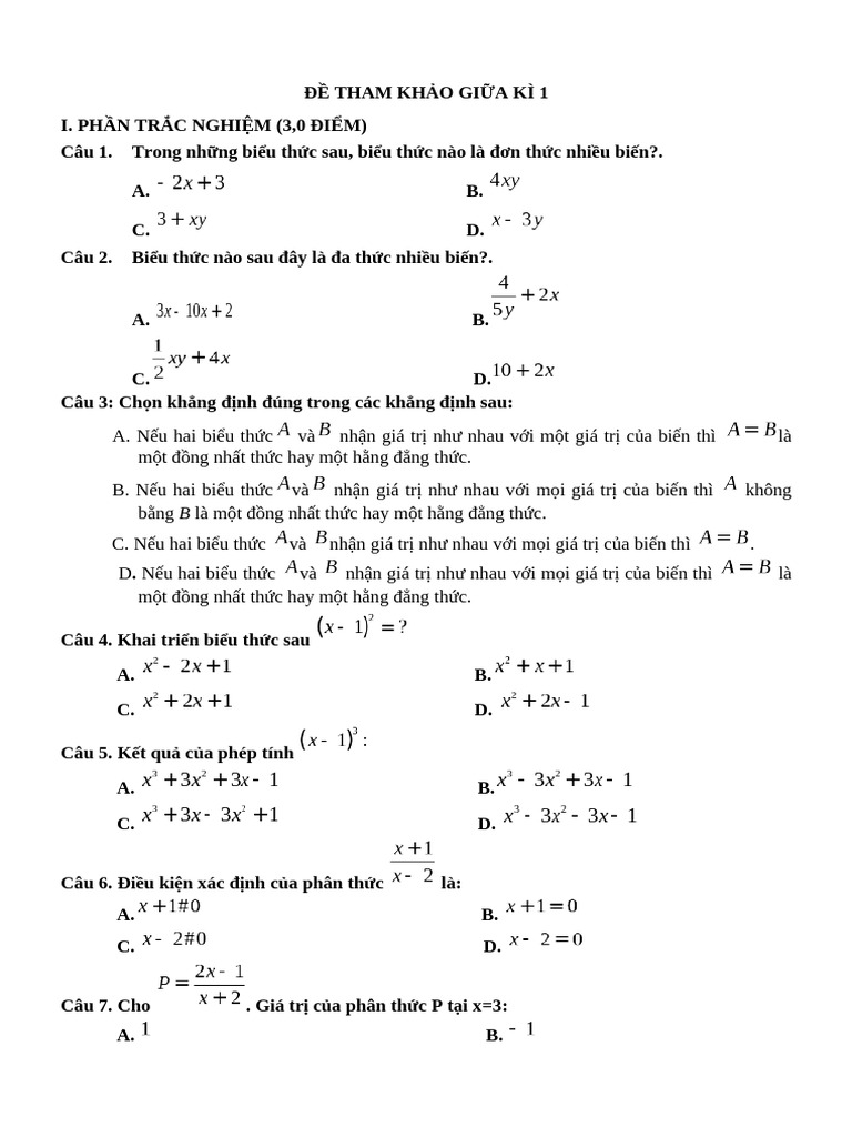 De tham khao GK1_Toan 8_đề 11 | PDF