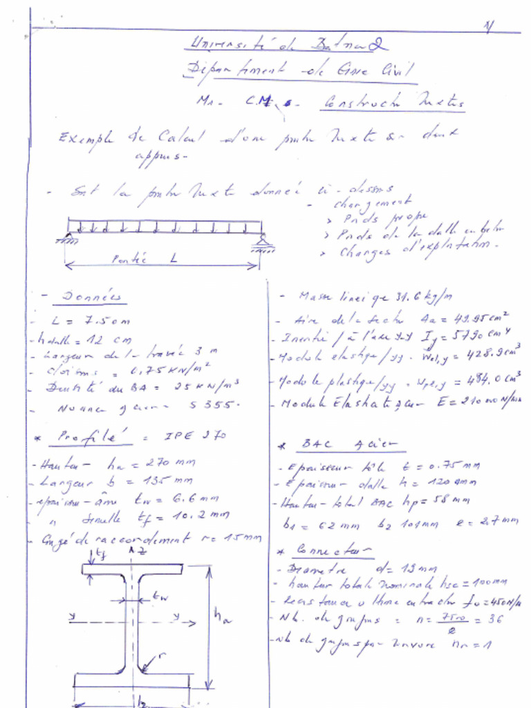 Exercice2 Poutre Mixte2 | PDF