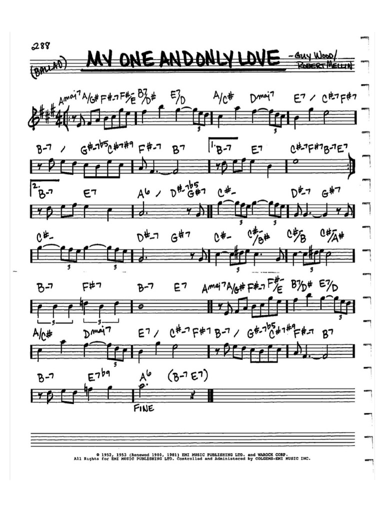 My One and Only Love - Alto Saxophone | PDF