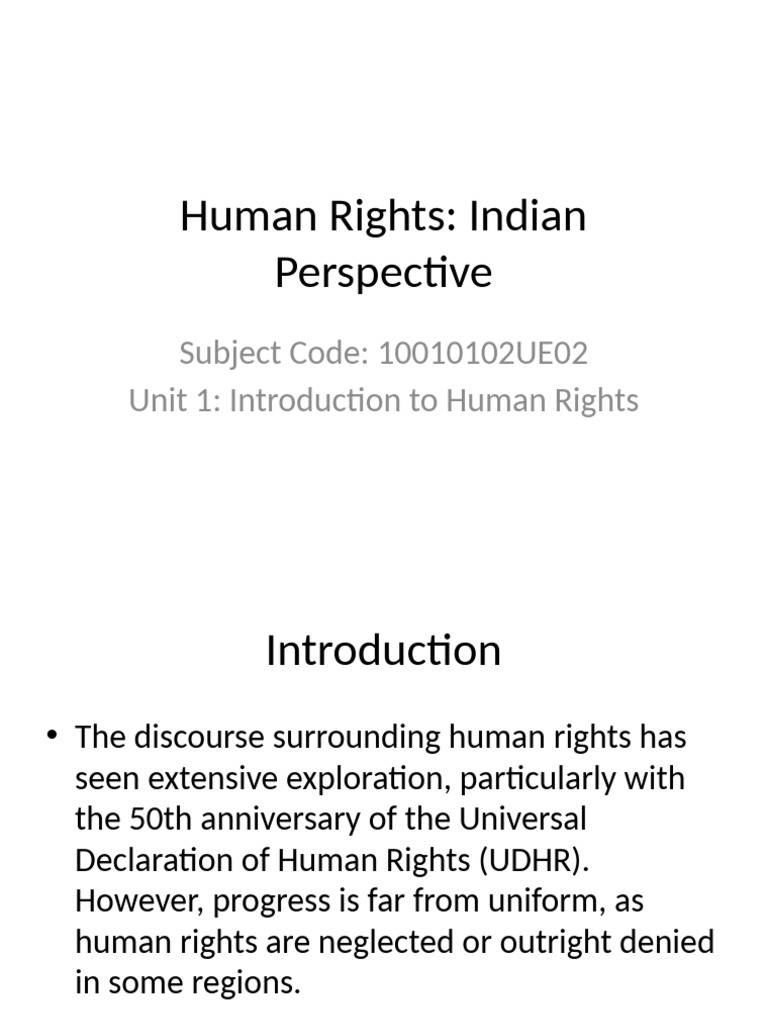 Unit 1human Rights Indian Perspective | PDF | Human Rights | Rights