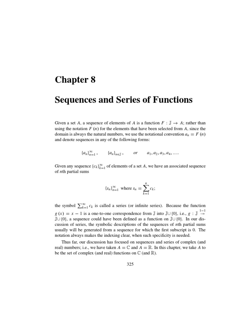 Sequences and Series of Functions | PDF | Series (Mathematics ...