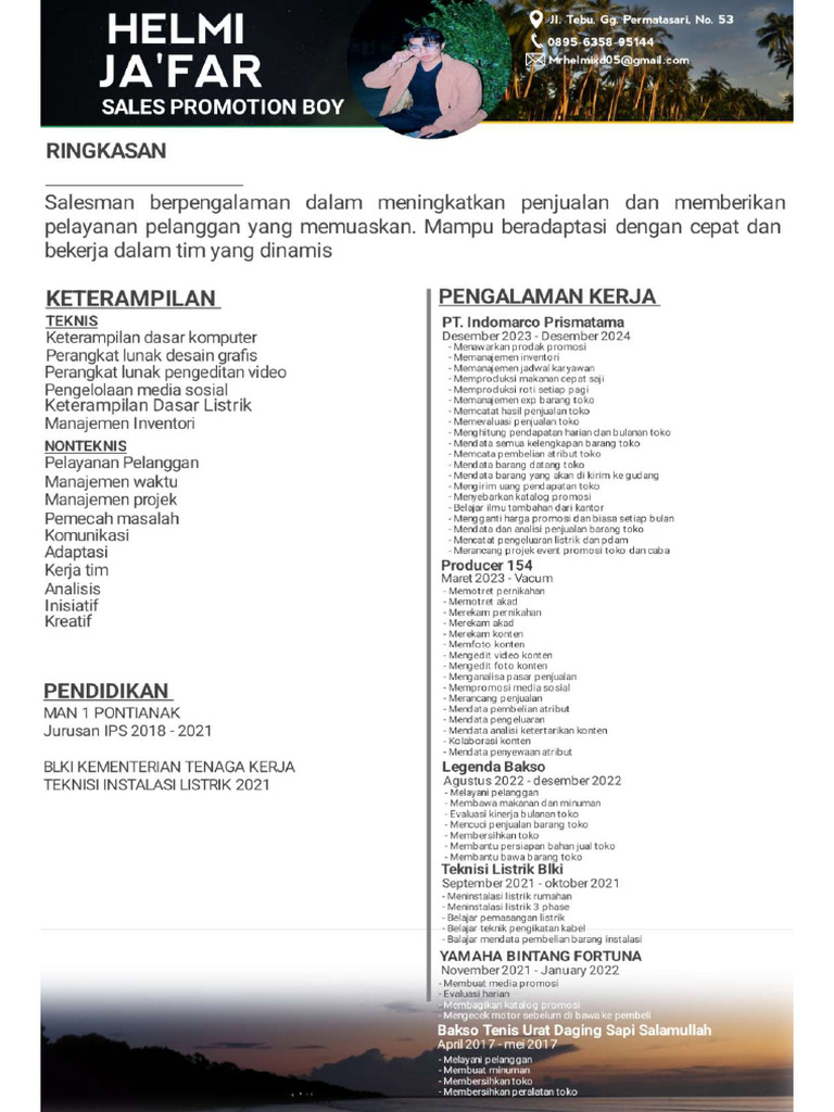 CV Pribadi Lengkap | PDF