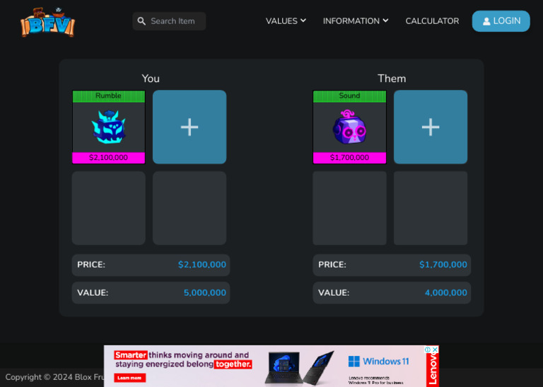 Blox Fruits Values - Calculator | PDF