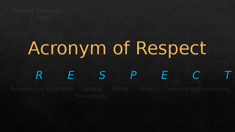 Acronym of Respect | PDF