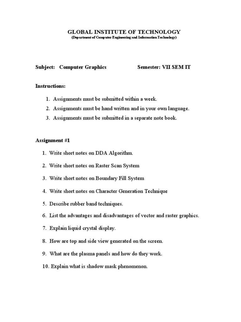 CG Assignment | PDF | Computer Graphics | Computer Science