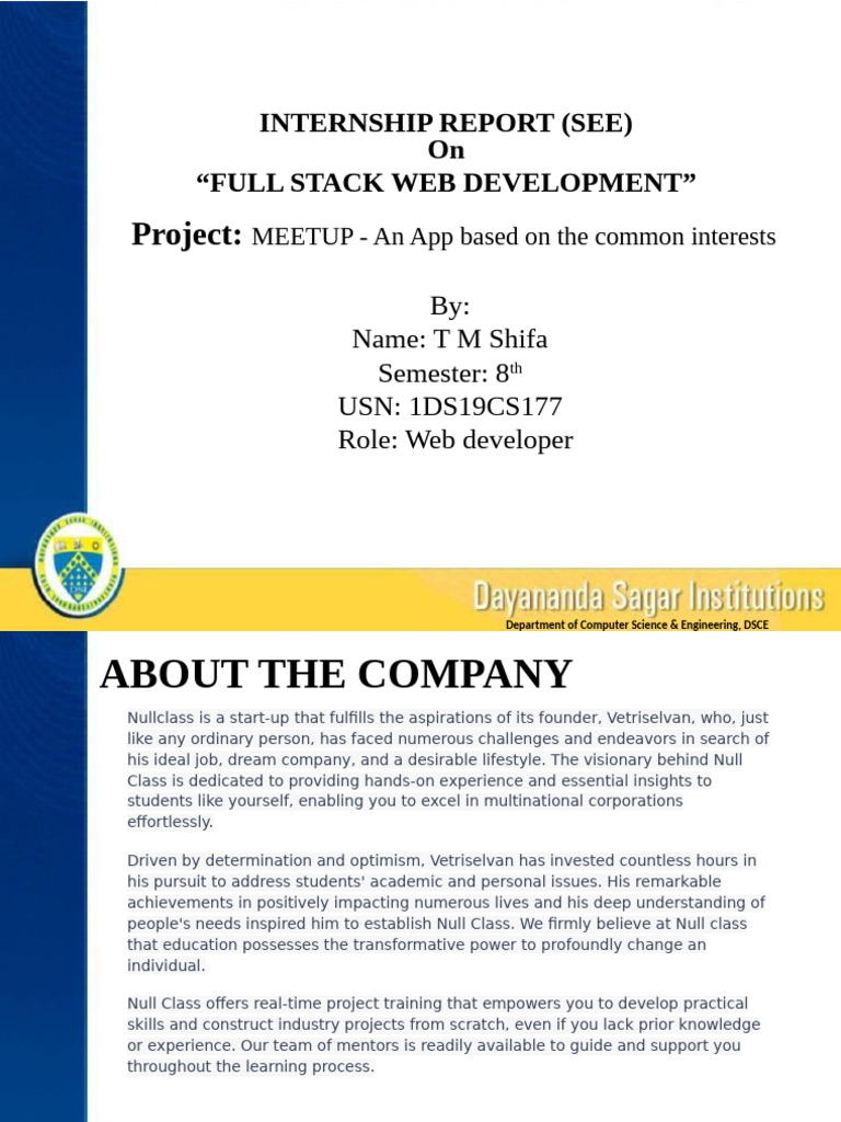 Internship PPT Shifa | PDF | Web Development | Java Script