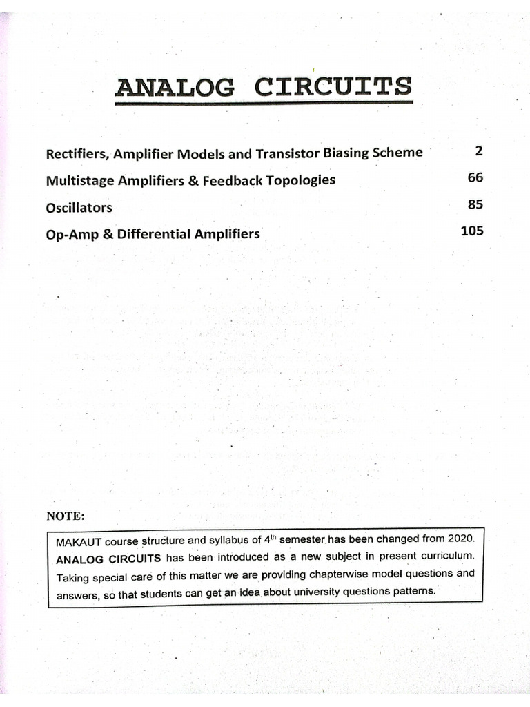 Analog Circuit 4th Sem | PDF