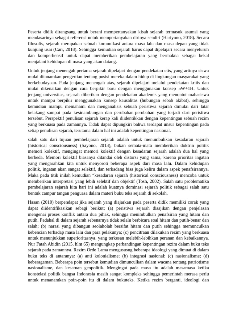 Pembelajaran Sejarah dan Politik Ingatan di Indonesia | PDF