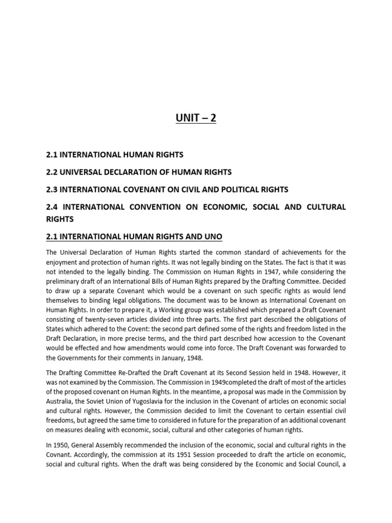 Unit 2 HUMAN RIGHTS NOTE | PDF | Human Rights | Treaty