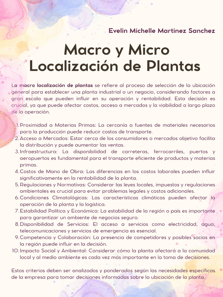 Macro y Micro Localizacion de Plantas_MSEM | PDF | Logística | Mercado (economía)