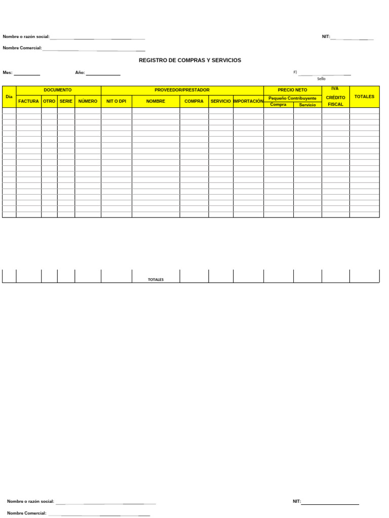 Libro Compras y Libro Ventas Esquema | PDF