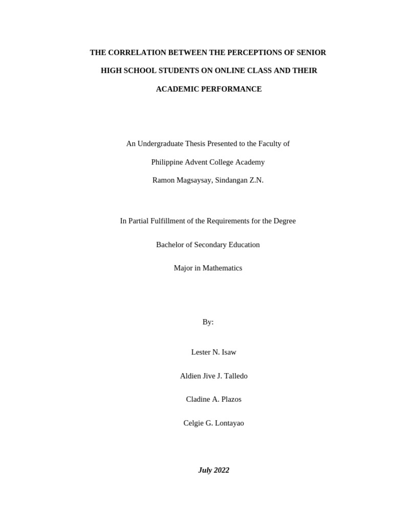 Isaw Et Al. Thesis Proofreading | PDF | Cognition | Learning