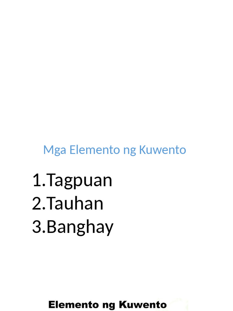 Mga Elemento NG Kuwento | PDF