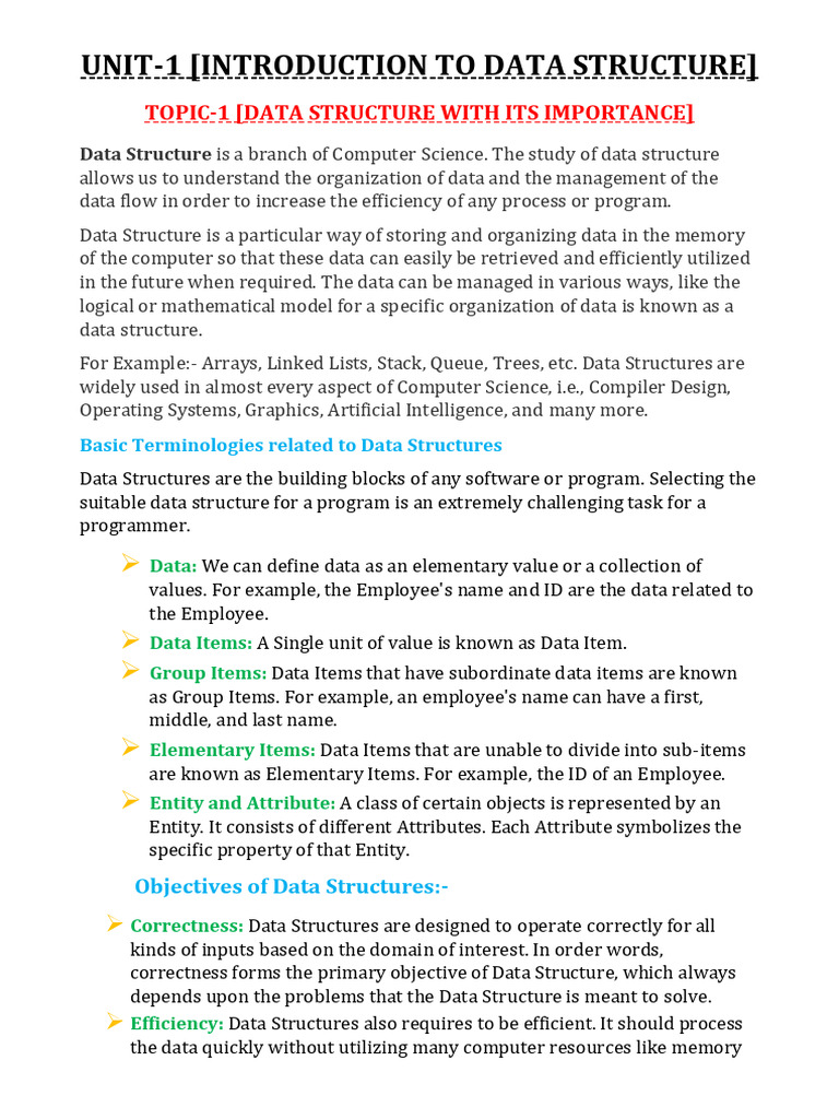 Unit-1 Introduction To Arrays | PDF | Queue (Abstract Data Type) | Matrix (Mathematics)