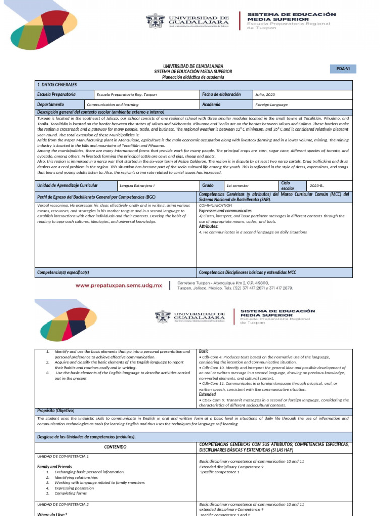 1st Grade 2023 - B - Lesson Plan | PDF | Communication | Nonverbal ...