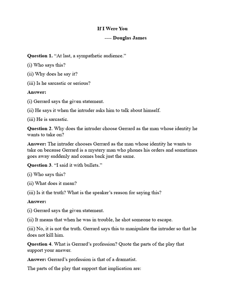 English Extra Ques Revision | PDF