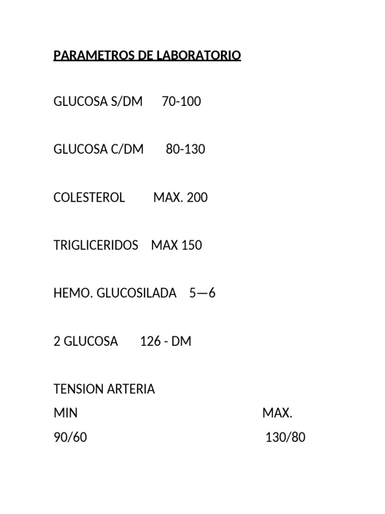 Parametros de Laboratorio | PDF