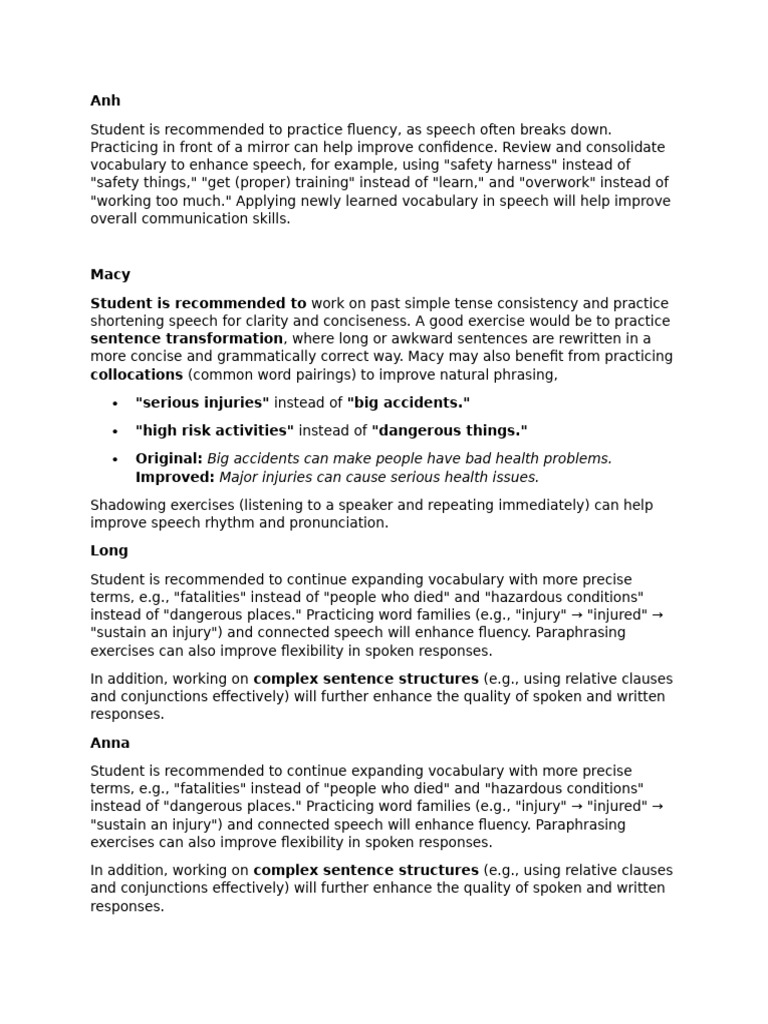 Atlantis B Mid Term Feedback Speaking | PDF | Speech | Sentence ...