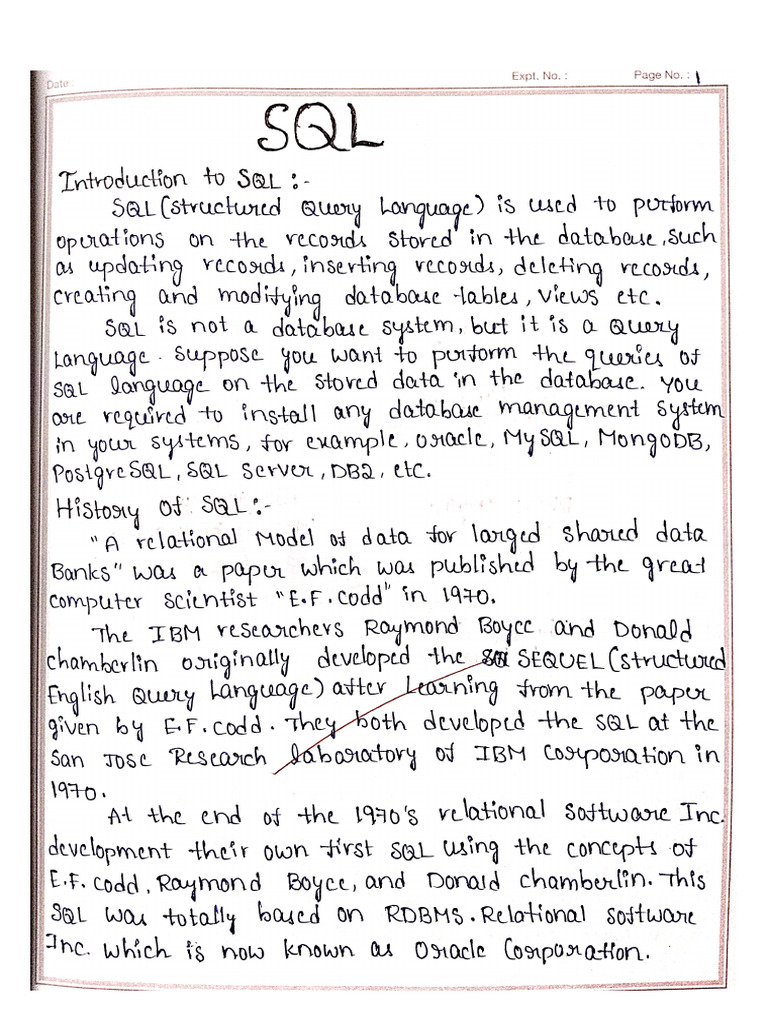 Dbms Record IV Sem | PDF