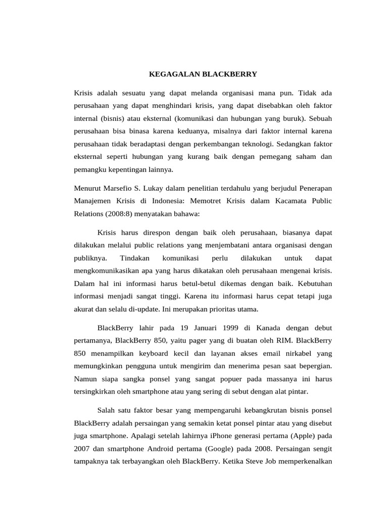 Kegagalan Blackberry | PDF