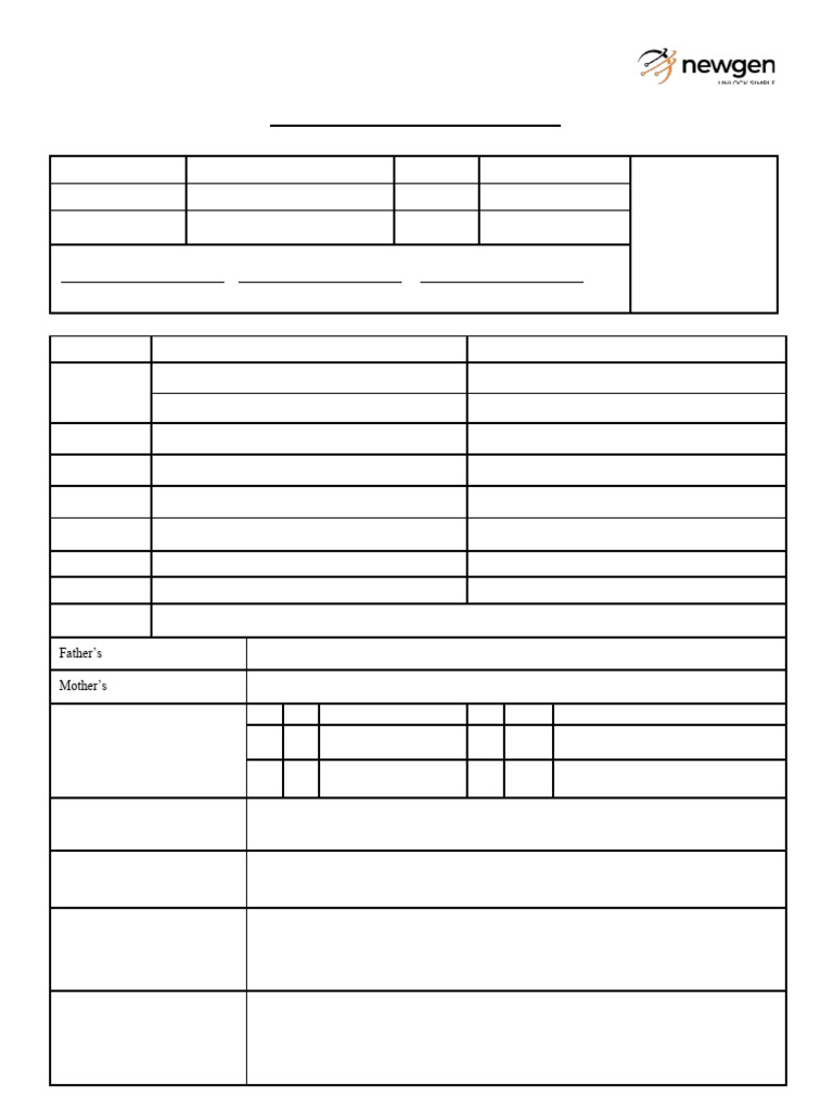 Personal Details Form Template | PDF