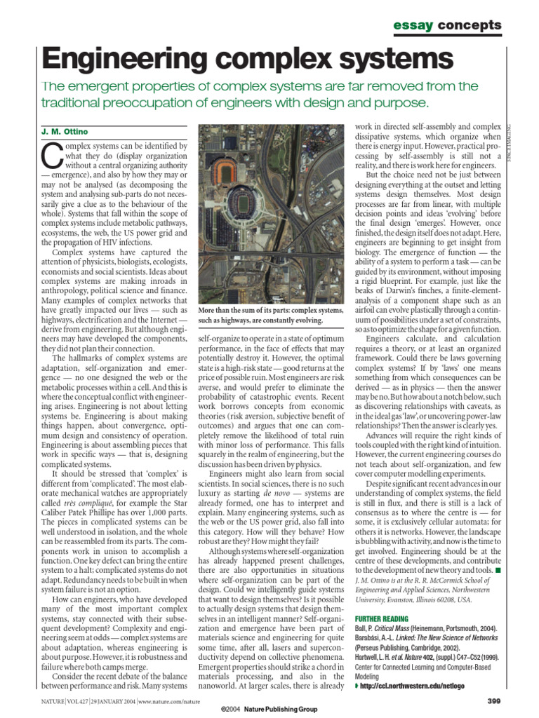 Engineering Complex Systems | PDF | Emergence | Engineering