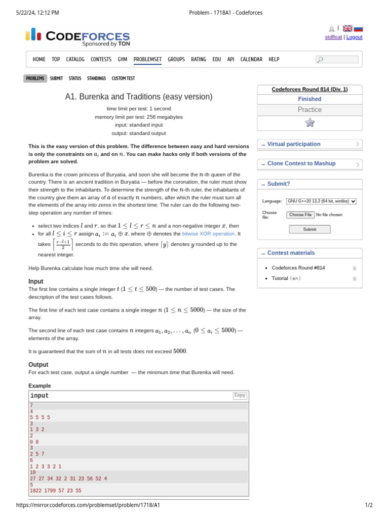 Problem 1718a1 Codeforces Pdf Computer Programming Computing