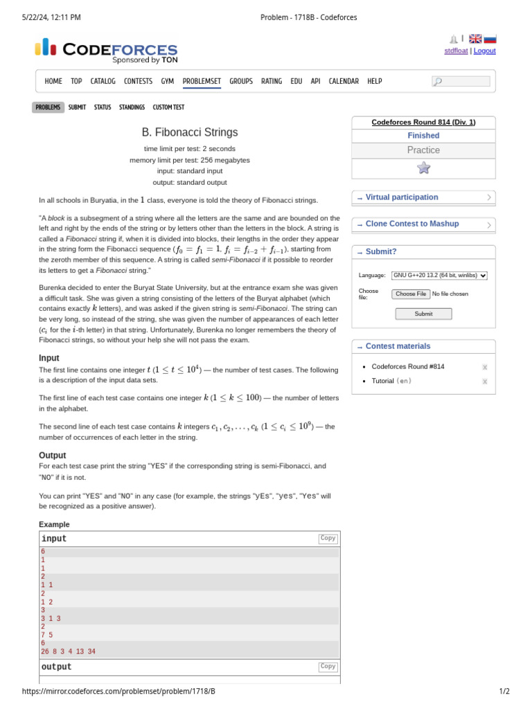 Problem - 1718B - Codeforces | PDF | String (Computer Science) | Software Engineering