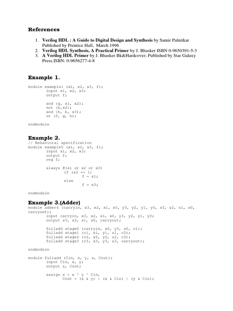 Examples Verilog | PDF | Clock | Digital Electronics