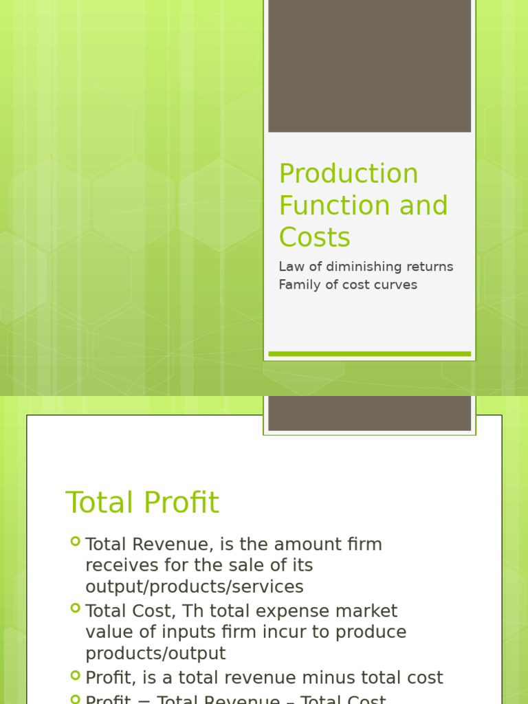 Understanding Production Costs and Profits | PDF | Production Function ...
