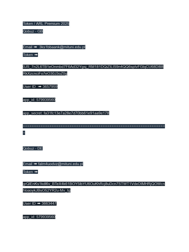 Token - ARL Premium 2025 | PDF