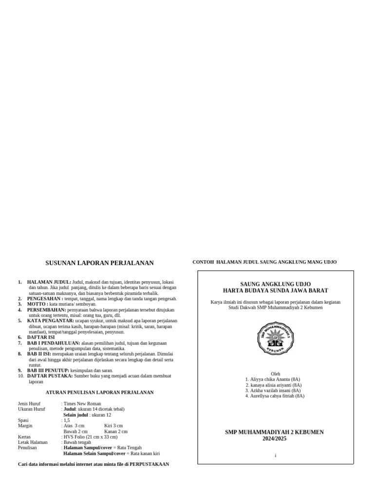 Laporan Perjalanan Studytour Chika (Benar) | PDF