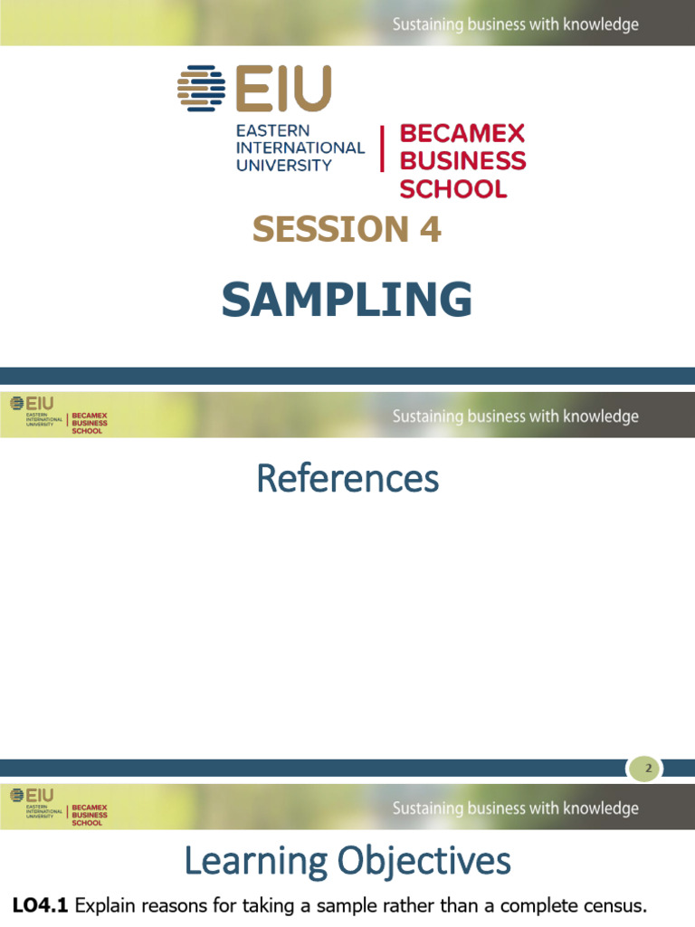 BUS 303 Lecture 4 - Sampling | PDF | Sampling (Statistics) | Stratified Sampling
