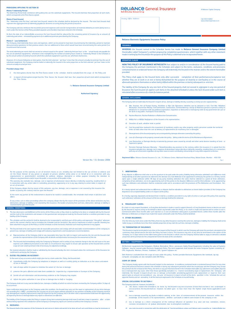EEI Policy | PDF | Insurance | Indemnity