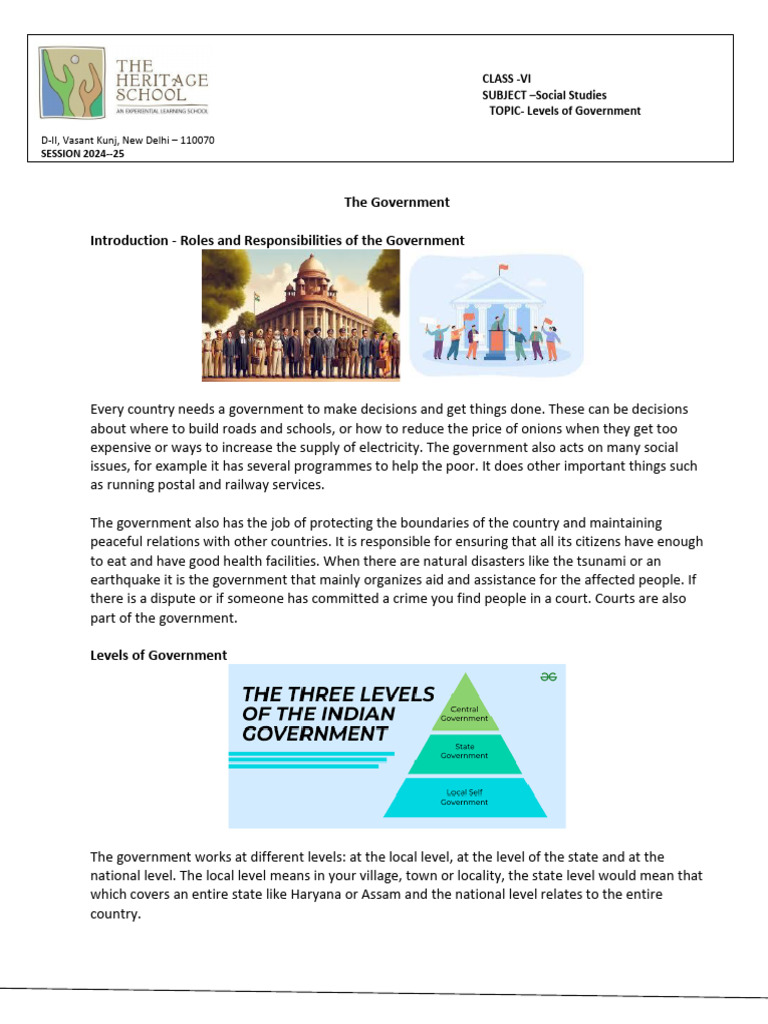 The Government (Class 6th) | PDF | Democracy | Political Ideologies