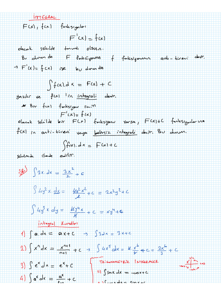 Mat135-11 Hafta - Integral Alma Kurallari Ve Degisken Degistirme Yontem ...