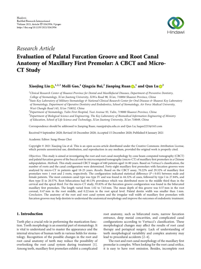 Liu (2021) | PDF | Dentistry Branches | Dentistry